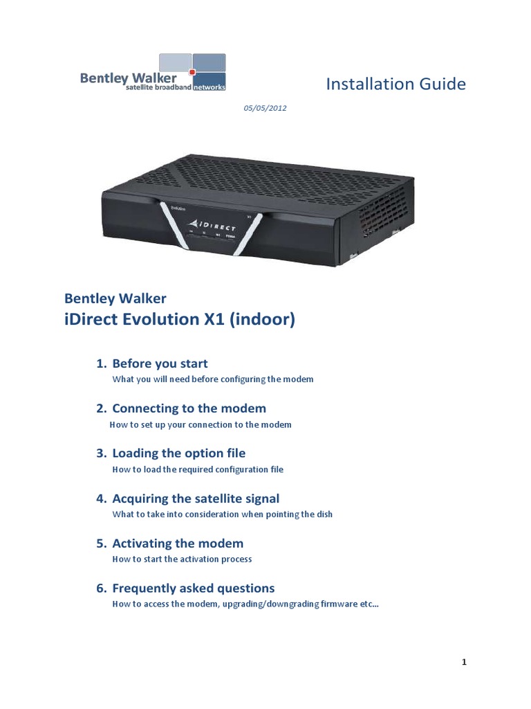 iDirect Evolution X1 Installation Guide.pdf | Internet Protocols ...