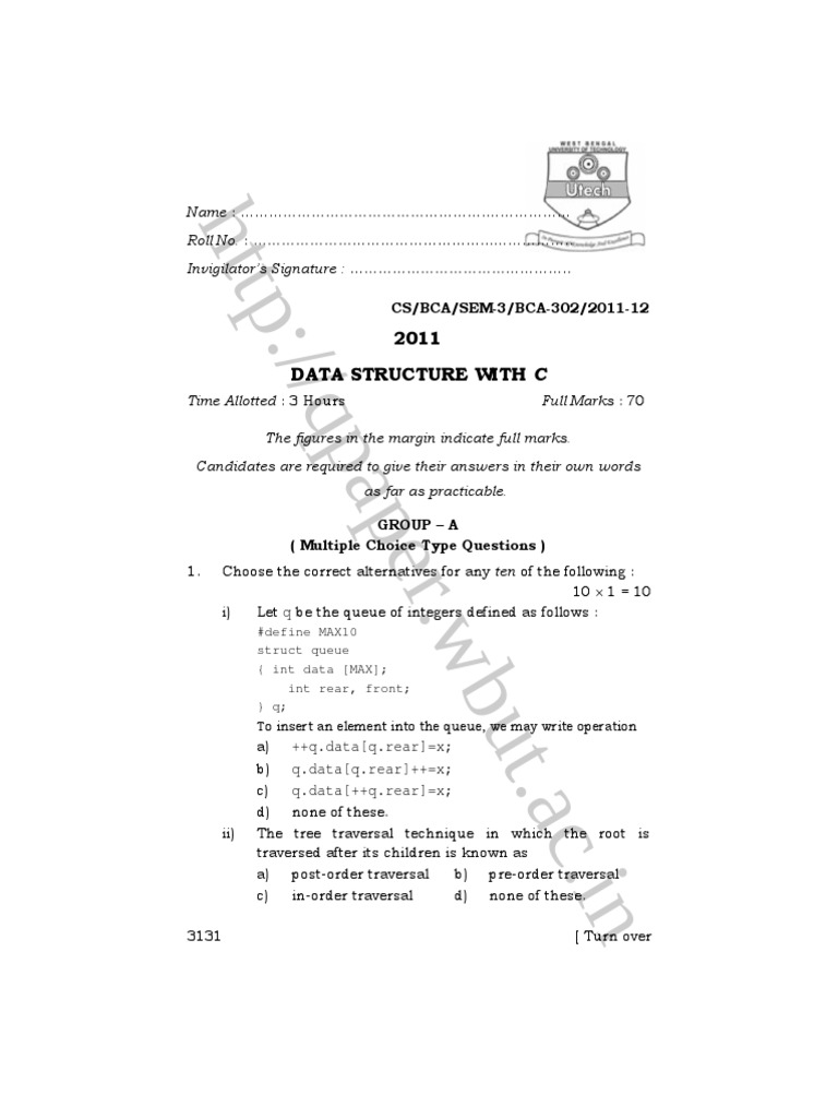 BCA-302 New | PDF | Algorithms And Data Structures | Computer Programming