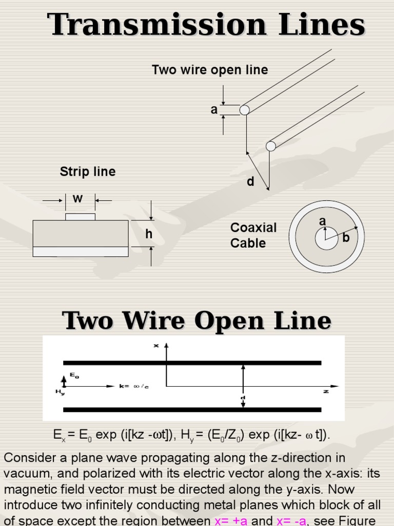 Two Wire Open Line Transmission Analysis | PDF | Inductance ...