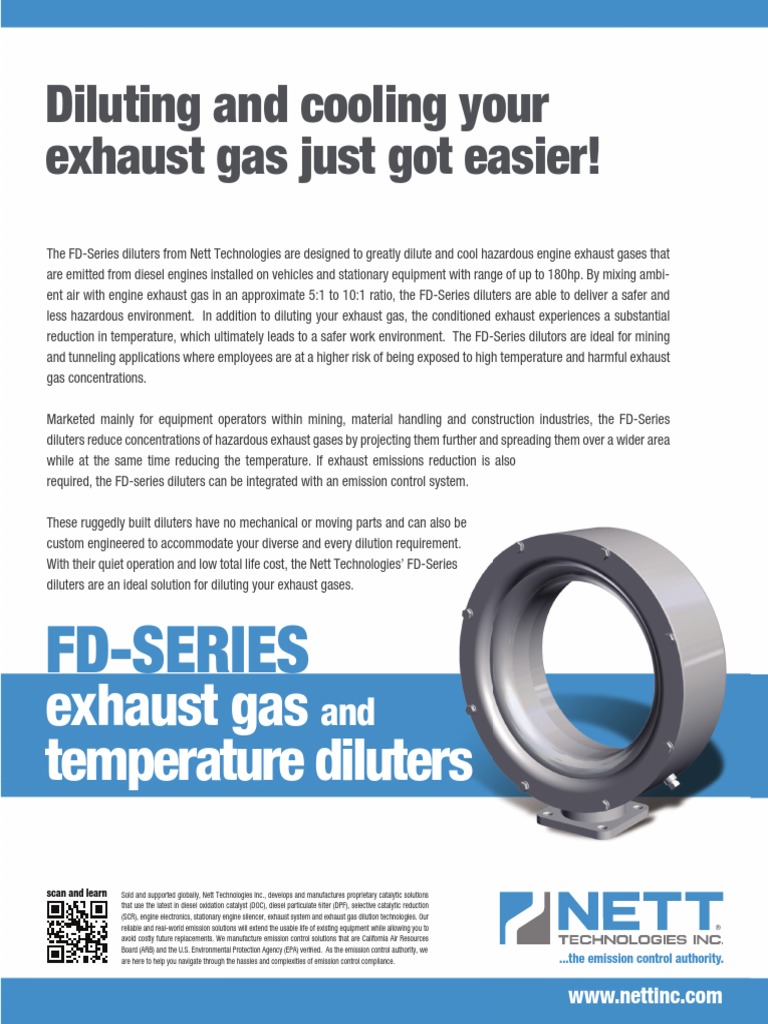FD Series Gas Fume Diluter Brochure | PDF | Exhaust Gas | Air Pollution