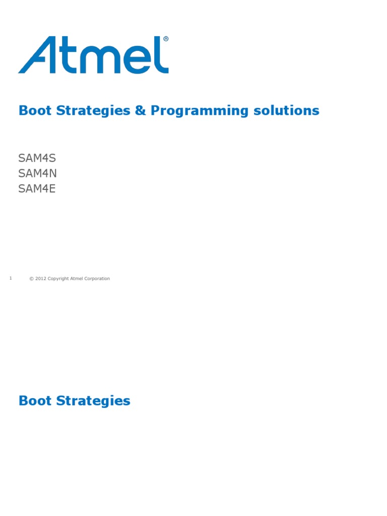 An-4639 SAM4S N E Boot Strategies | PDF | Booting | Flash Memory