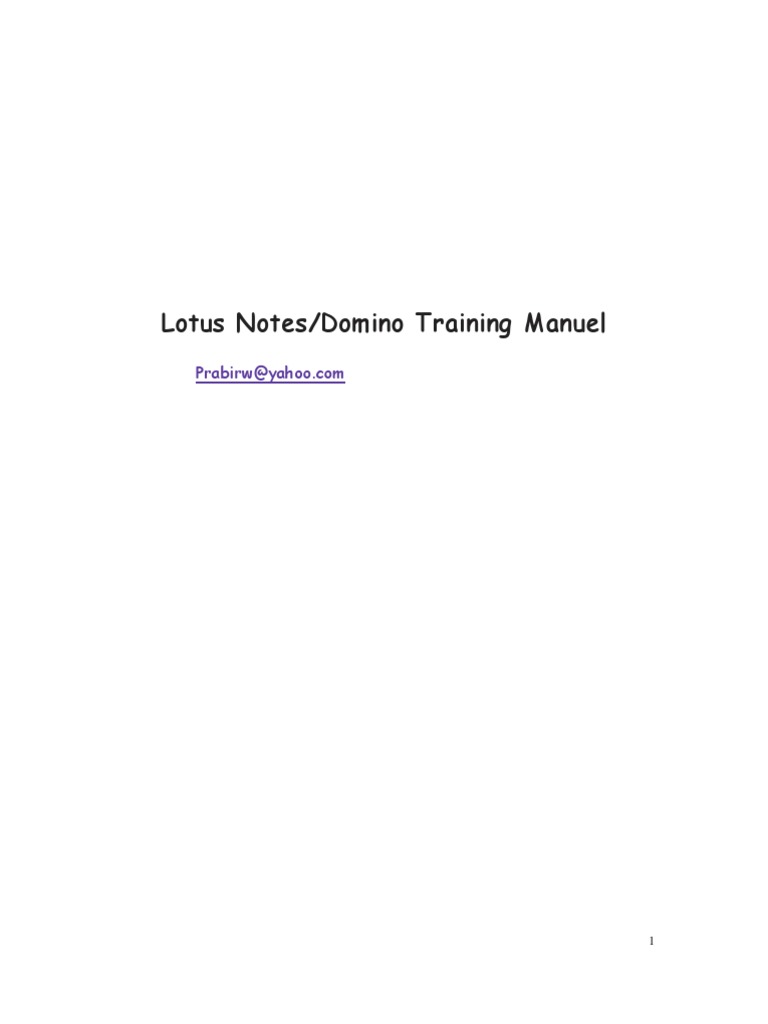 Lotus Notes Training Manual | PDF | Ibm Notes | Domain Name System