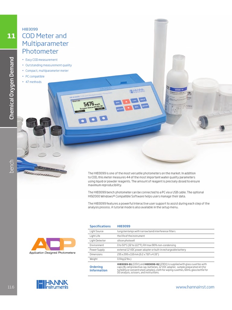 COD Meter and Multiparameter Photometer | Download Free PDF | Magnesium ...