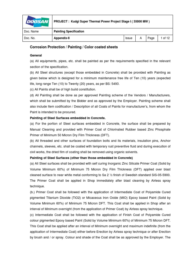 Appendix-8 Painting Specification | Download Free PDF | Galvanization ...