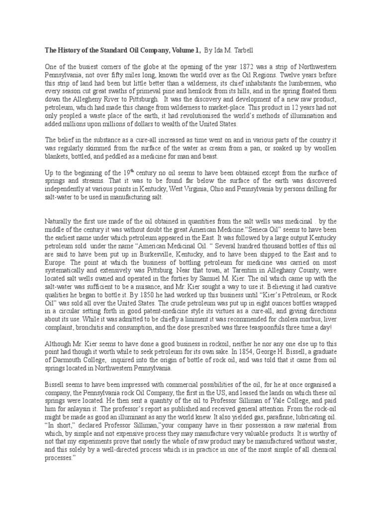 The History of The Standard Oil Company, Volume 1, by Ida M. Tarbell ...