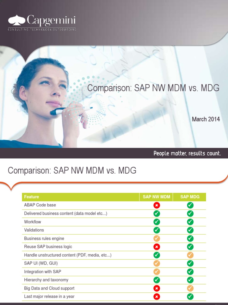 Comparison: SAP NW MDM vs. MDG: March 2014 | PDF | Digital Technology ...