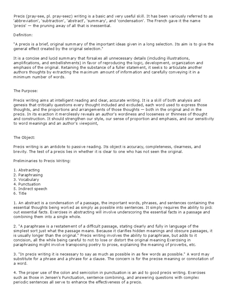 Precise Writing | PDF | Sentence (Linguistics) | Phrase