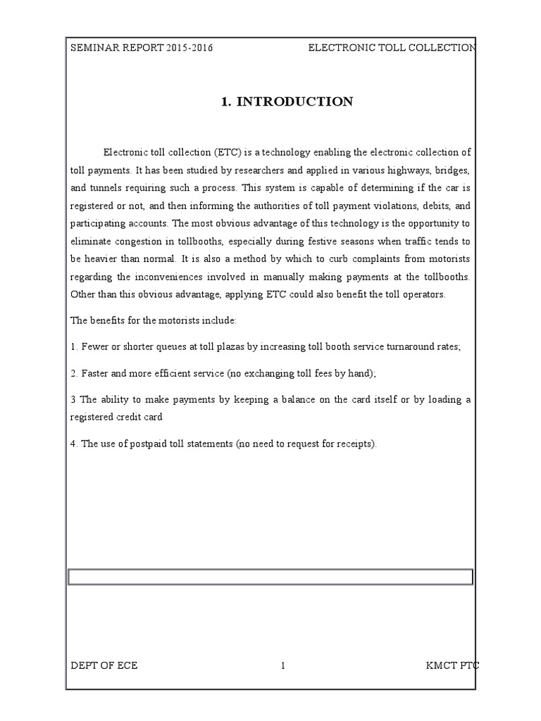 Electronic Toll Collection | PDF | Toll Road | Radio Frequency ...