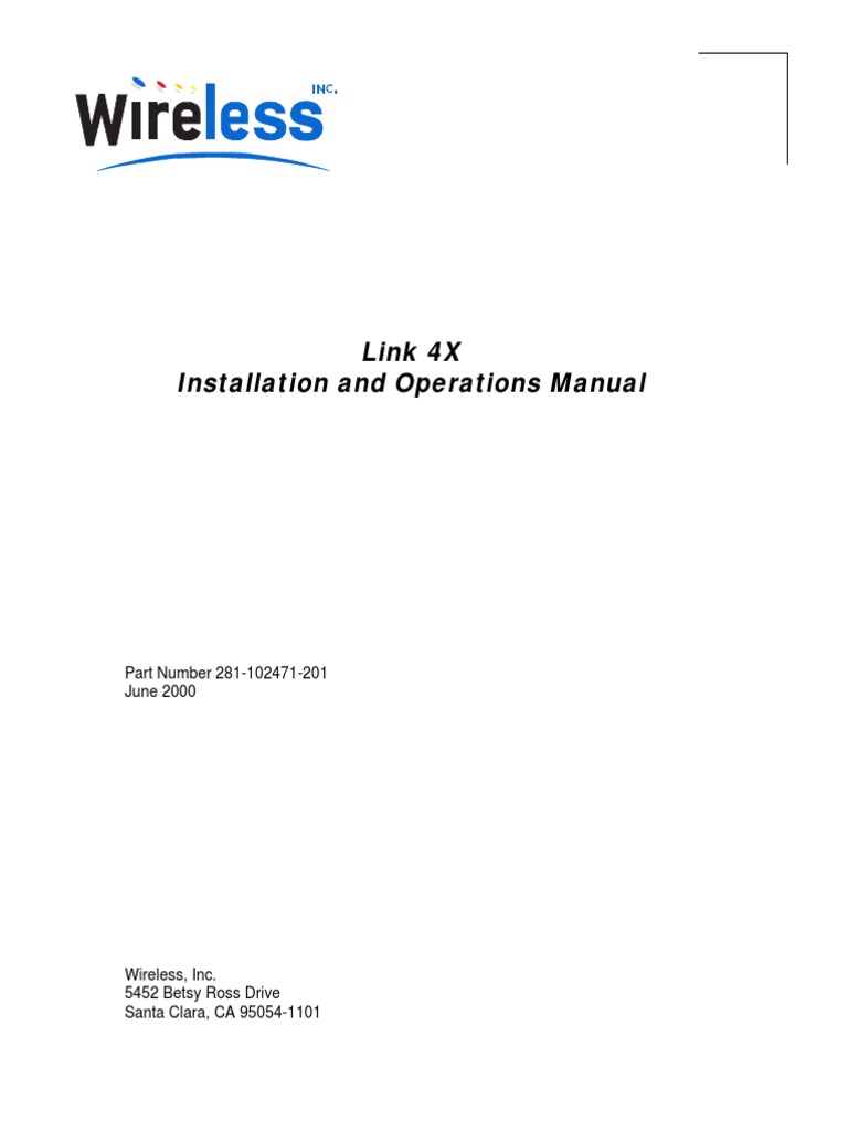 Link 4X Installation and Operations Manual: Part Number 281-102471-201 ...