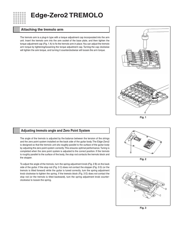 Edge Zero II Tremolo | PDF | Guitars | Screw