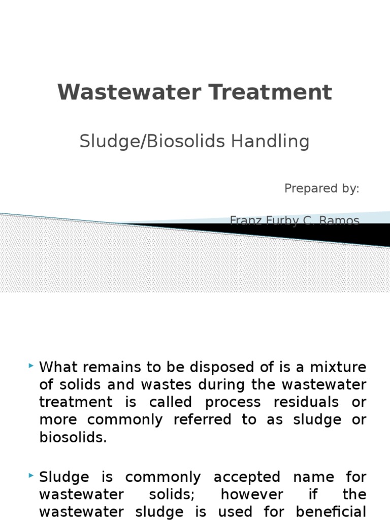 Wastewater Treatment - Tertiary and Sludge Handling Prepared by Furby ...
