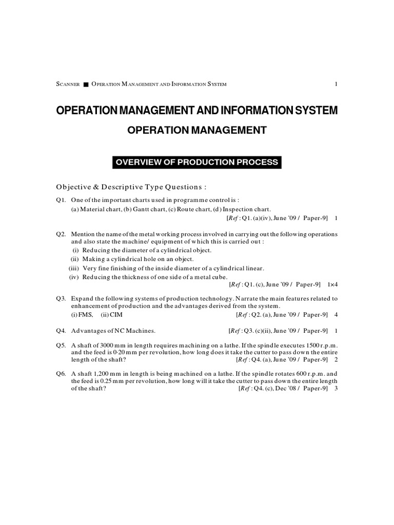Operation Management & Information Systems Guide | PDF | Databases ...