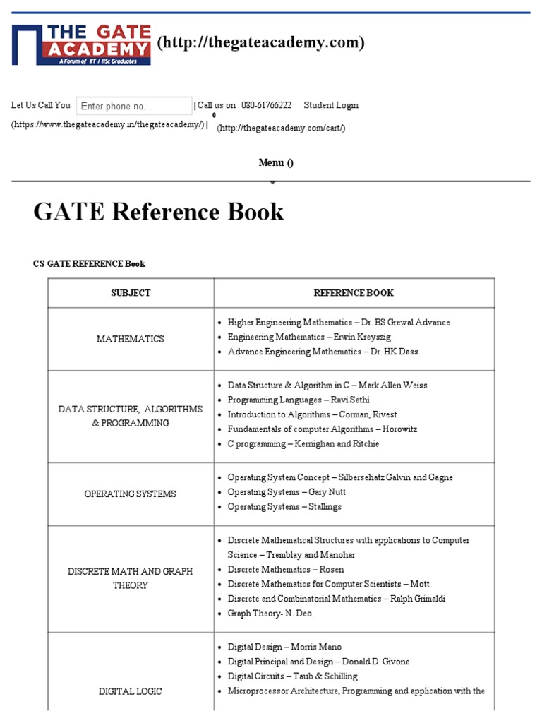 Gate Reference Books - The Gate Academy | PDF | Electronic Circuits ...