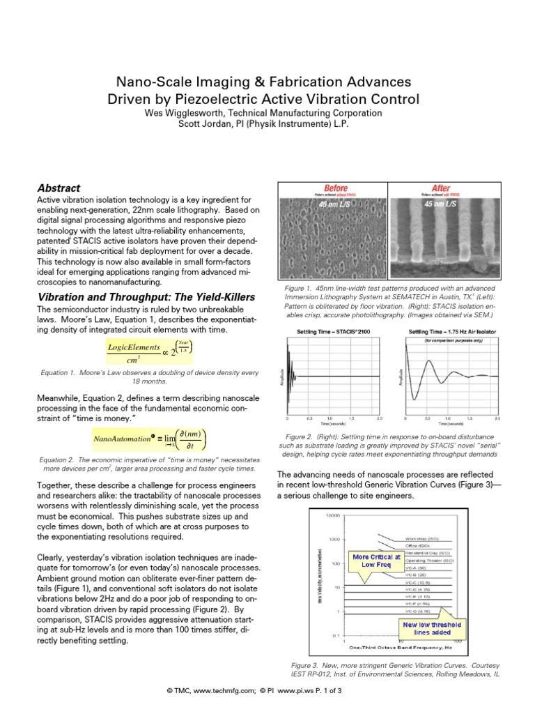 Pie Zo Vibration Isolation Microscopy Lithography | PDF ...