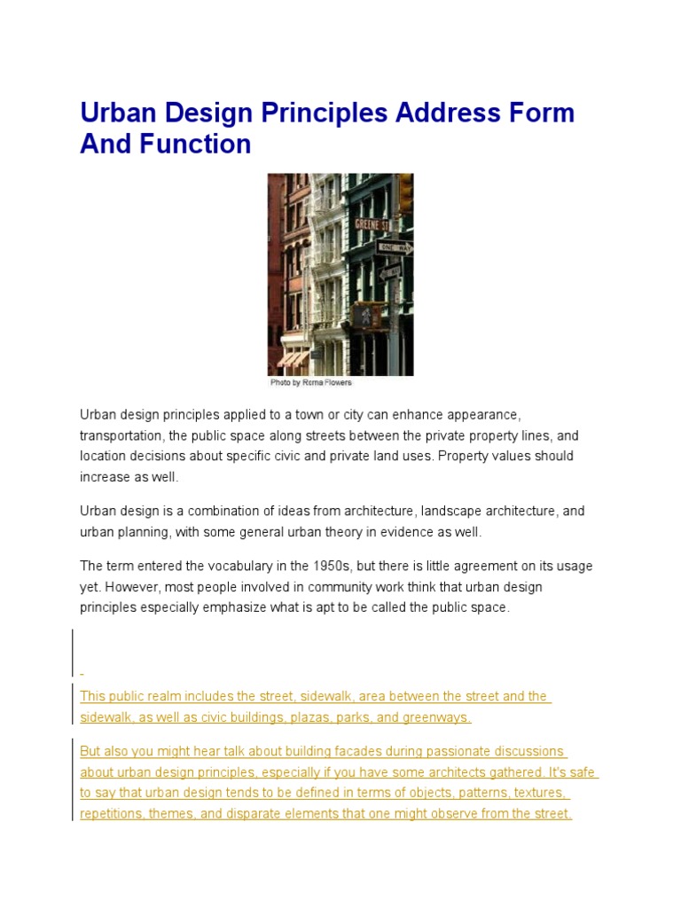 Key Principles of Urban Design | PDF | Urban Design | Street