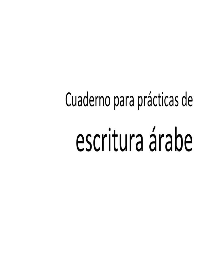 Cuaderno Arabe | PDF | Lenguas de Israel | Ortografía