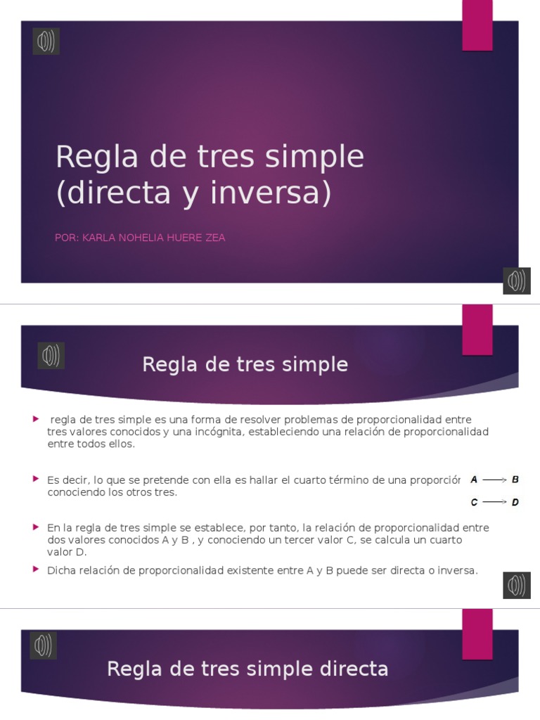 Regla de Tres Simple (Directa y Inversa) | PDF | Artes del Lenguaje y ...