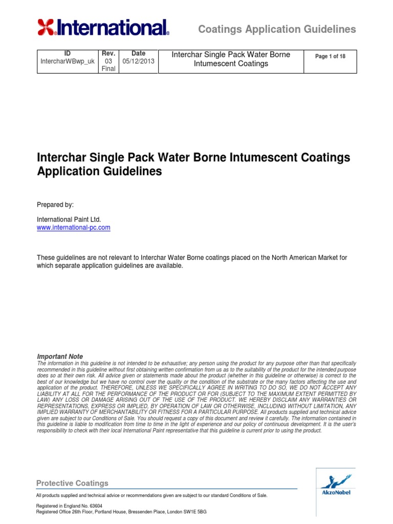 Interchar 1260 Application Guidelines Uk | PDF | Paint | Ventilation ...
