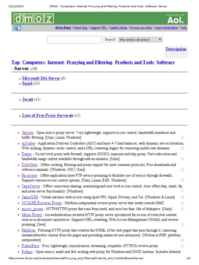 Proxy Server Software List | PDF | Proxy Server | Firewall (Computing)