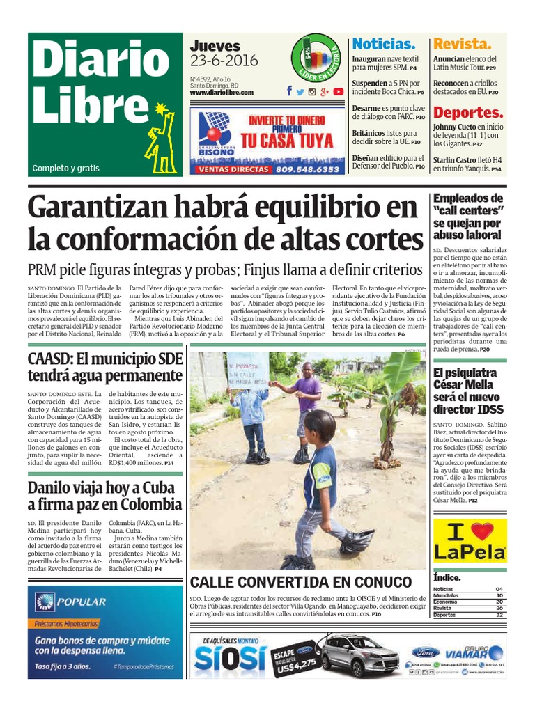 Diario Libre 23062016 | República Dominicana | Farc