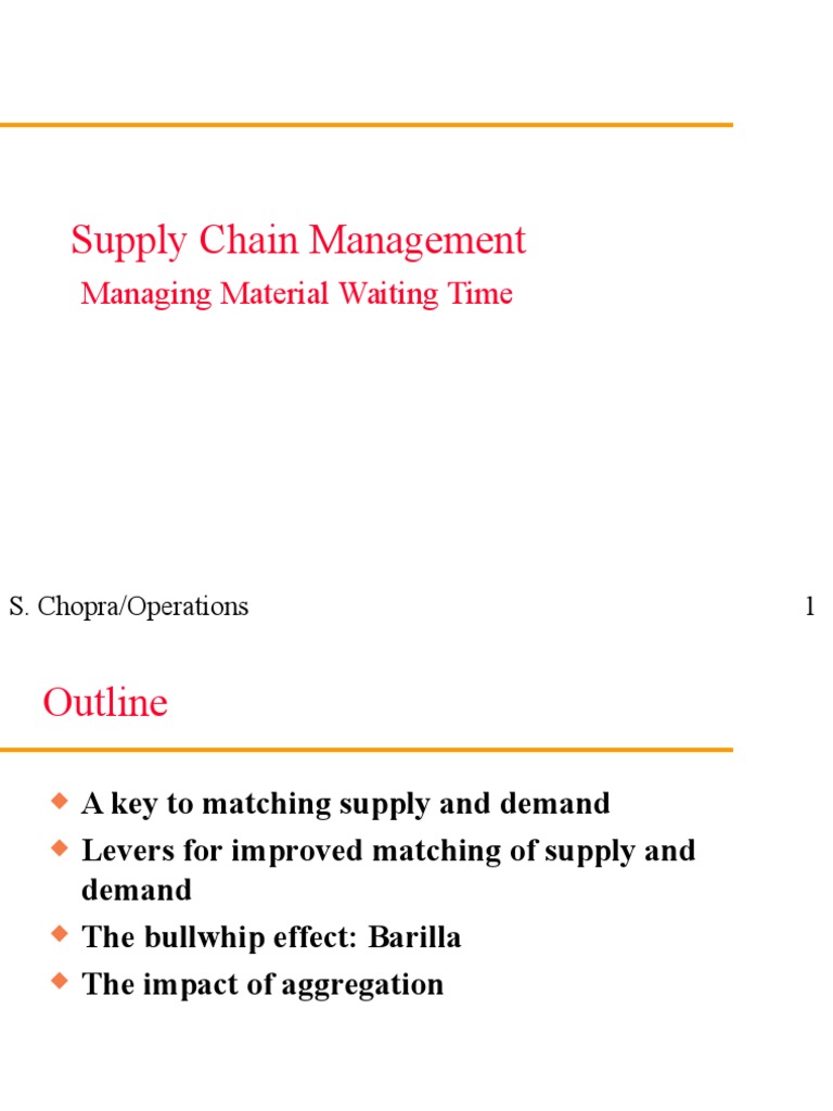 Supply Chain Management: Managing Material Waiting Time | PDF | Business