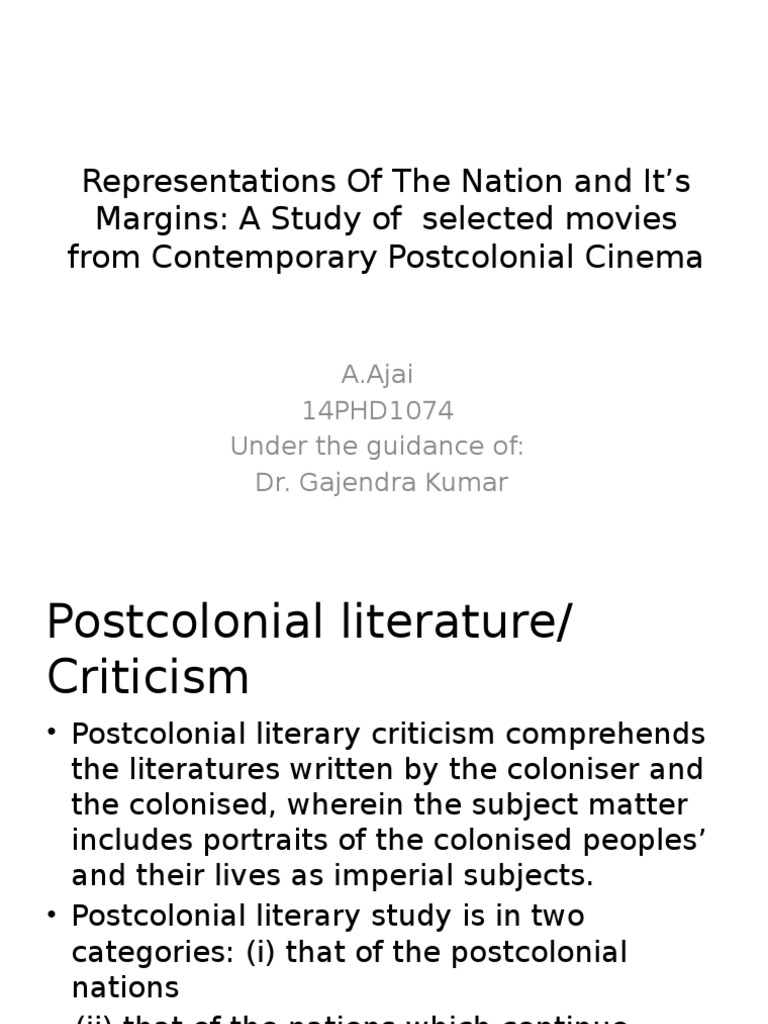 Postcolonial Cinema and National Identity | PDF | Postcolonialism ...
