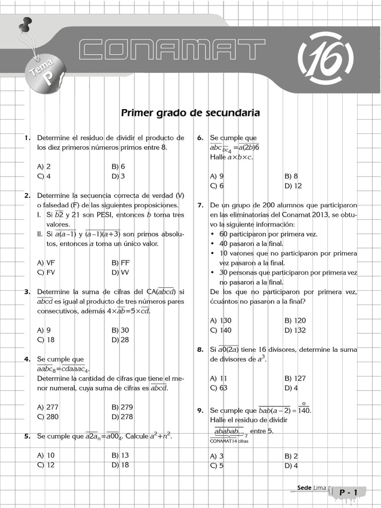 Conamat 16 1S - F | PDF