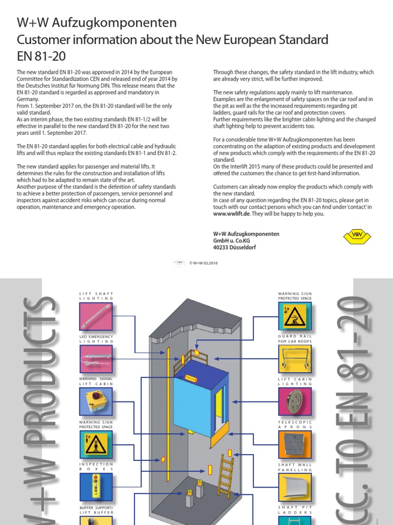 Customer Information EN81-20 | PDF | Elevator | Standardization