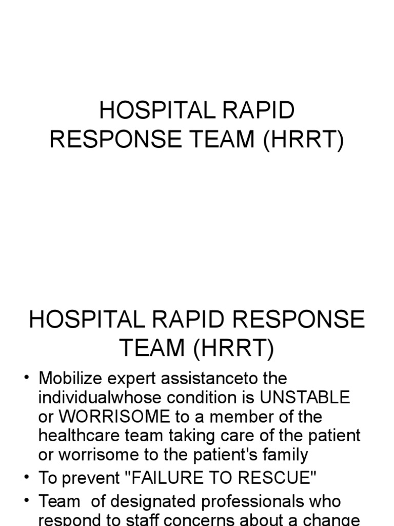 Hospital Rapid Response Team | PDF | Clinical Medicine | Medical ...