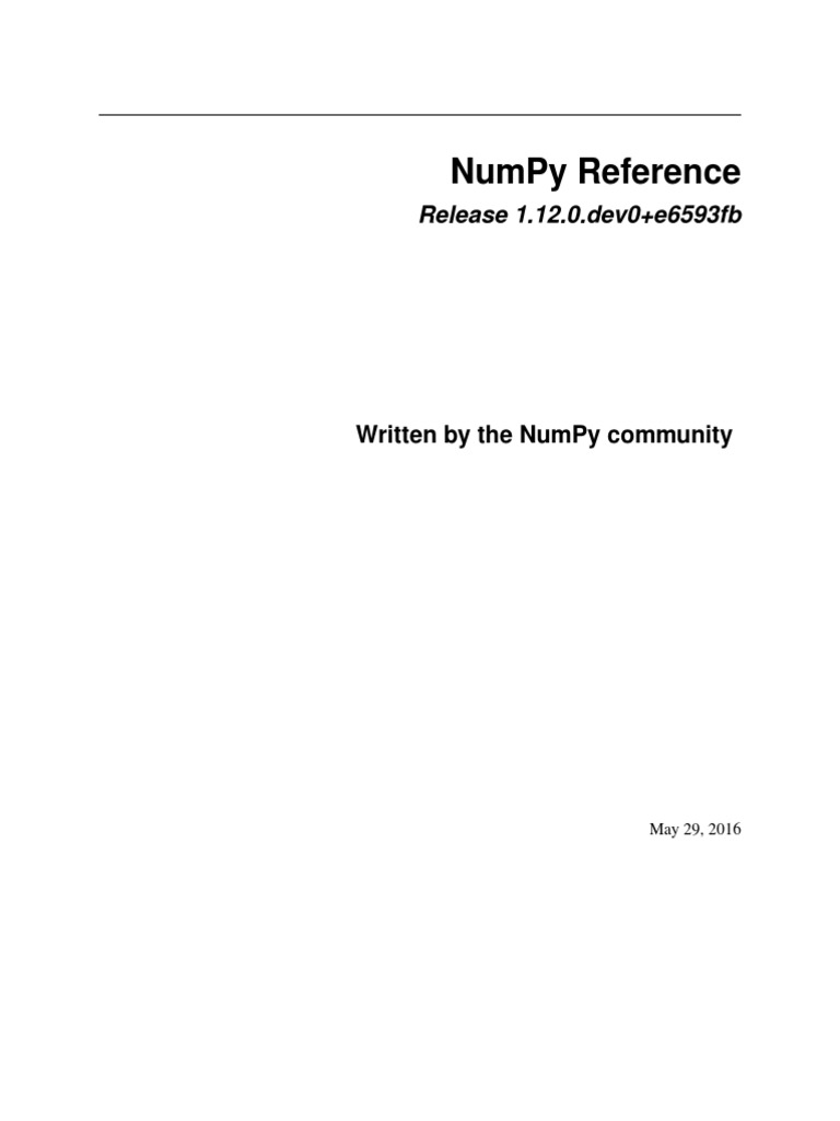 Numpy Ref PDF | PDF | Array Data Type | Array Data Structure Numpy Ref PDF | PDF | Array Data Type | Array Data Structure