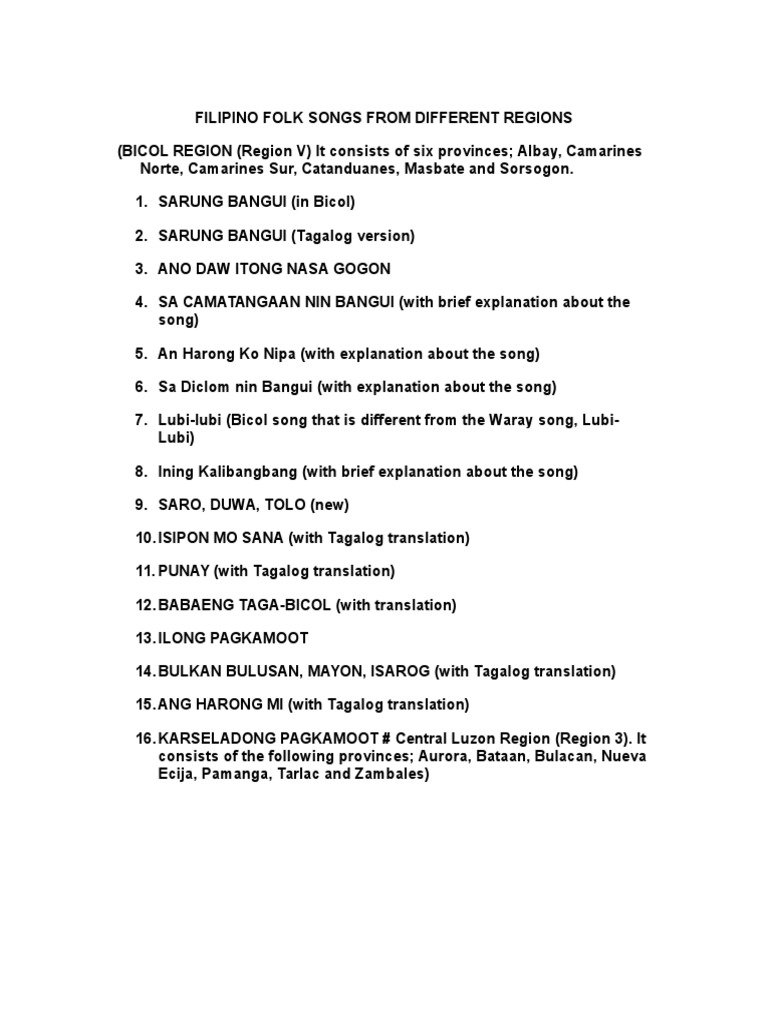 Katutubong Awit (Native Song) | PDF | Languages Of Southeast Asia ...