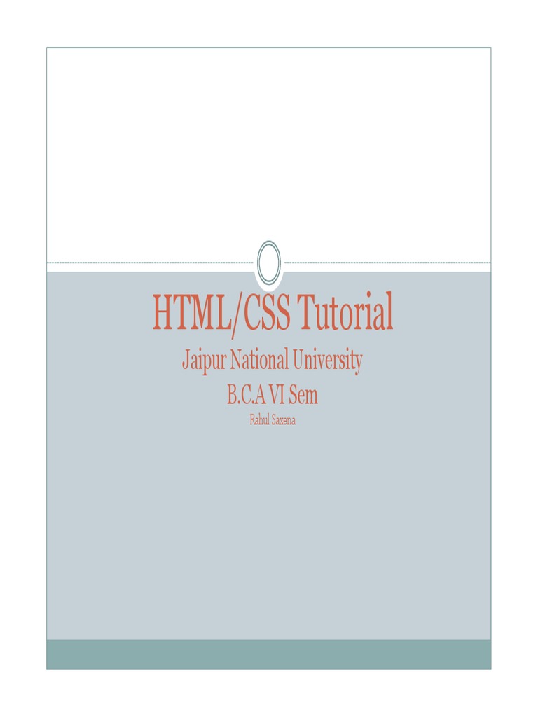 An Introduction To Htmlcss A Comprehensive Tutorial On Html And Css