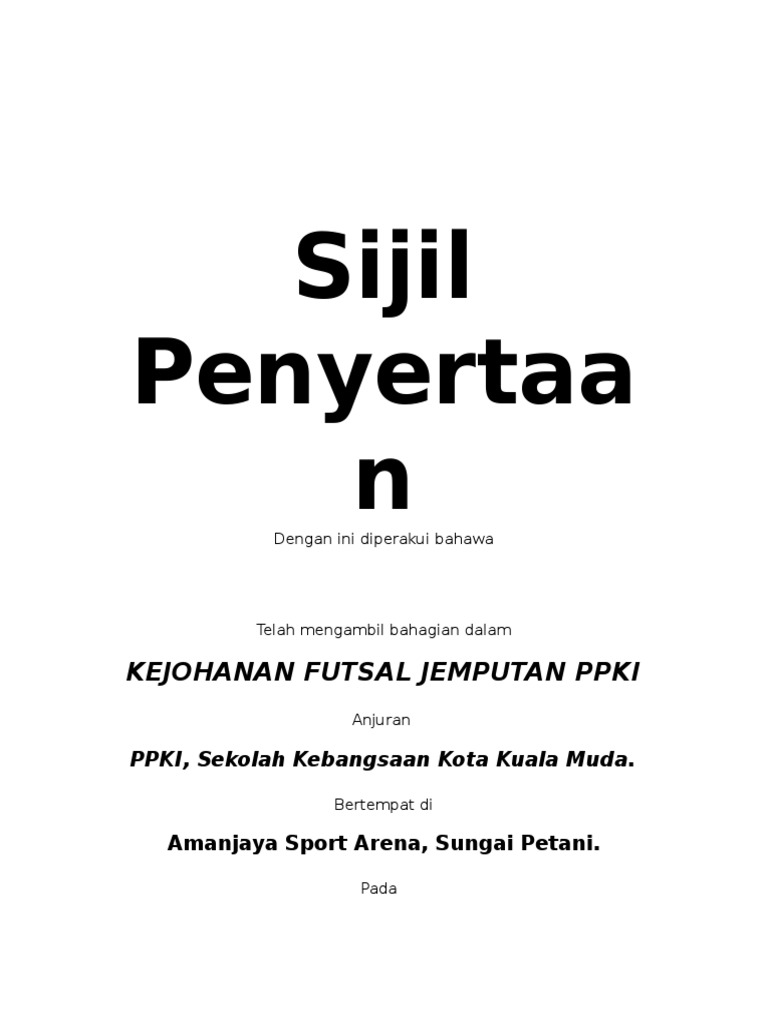 Sijil Futsal | PDF