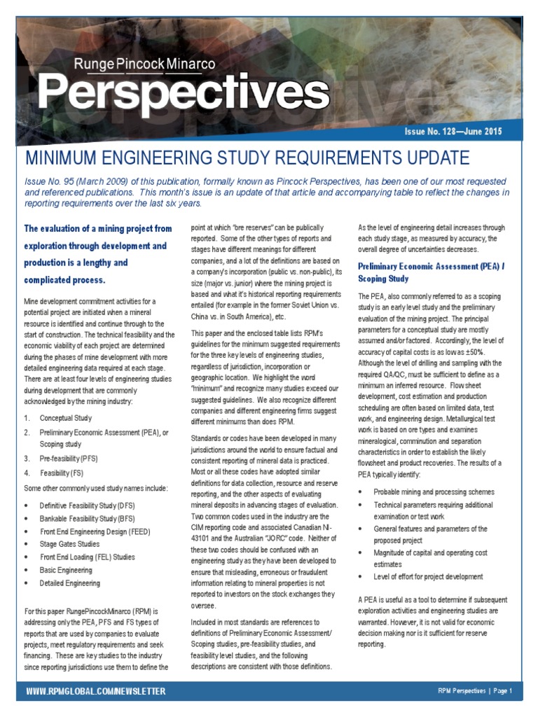Minimum Engineering Study Requirements PDF | PDF | Feasibility Study ...