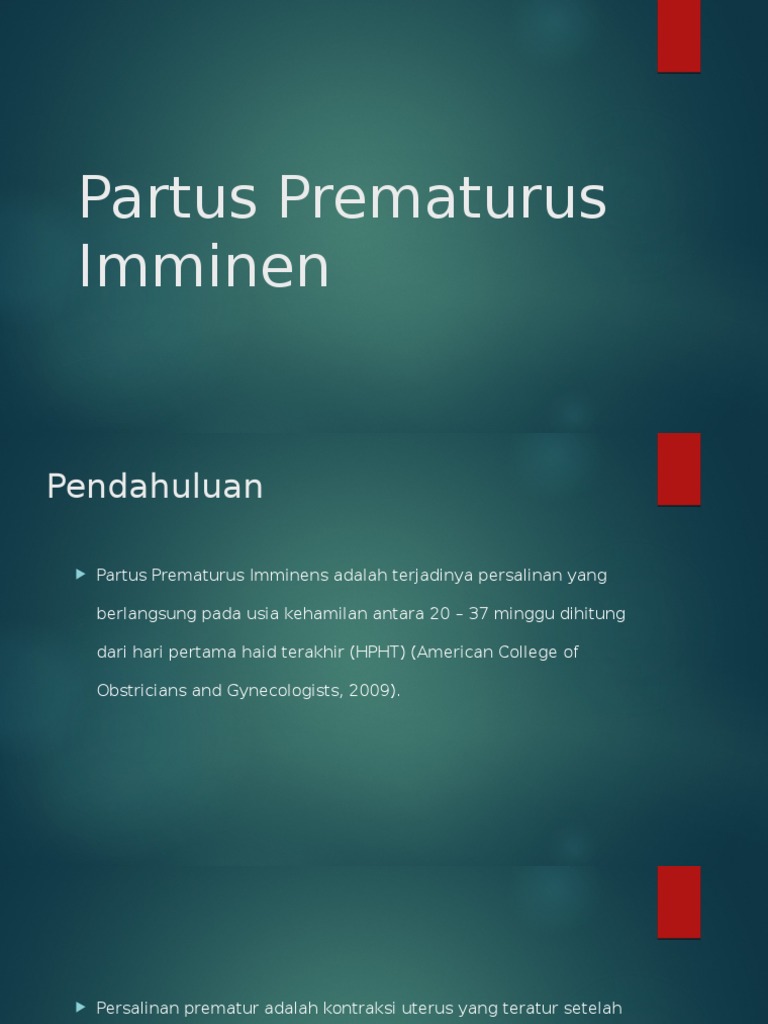 Partus Prematurus: Diagnosis dan Penanganan | PDF | Kesehatan Holistik ...