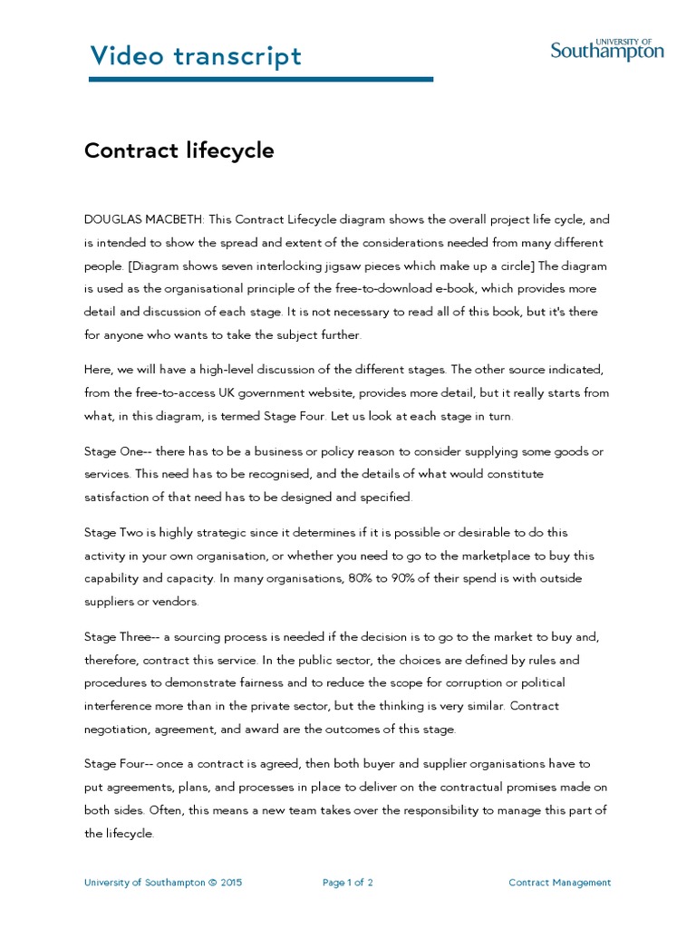 Contract Lifecycle Management Explained | PDF | Negotiation | Government