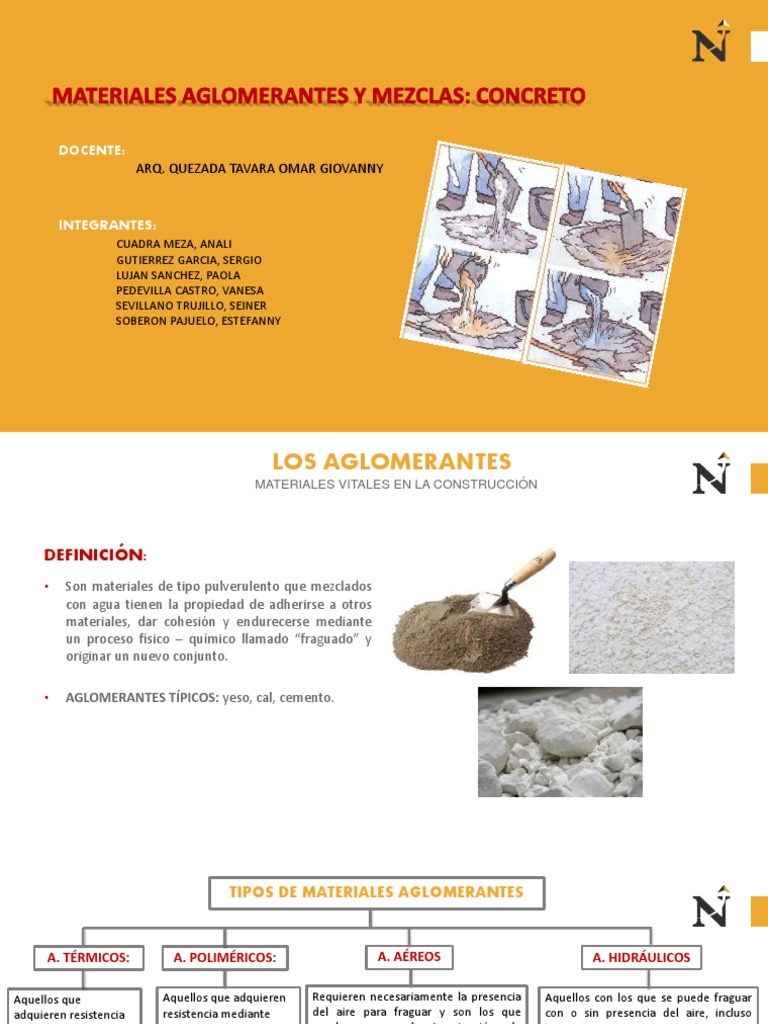 Aglomerante y Concreto PDF | PDF | Yeso | Hormigón