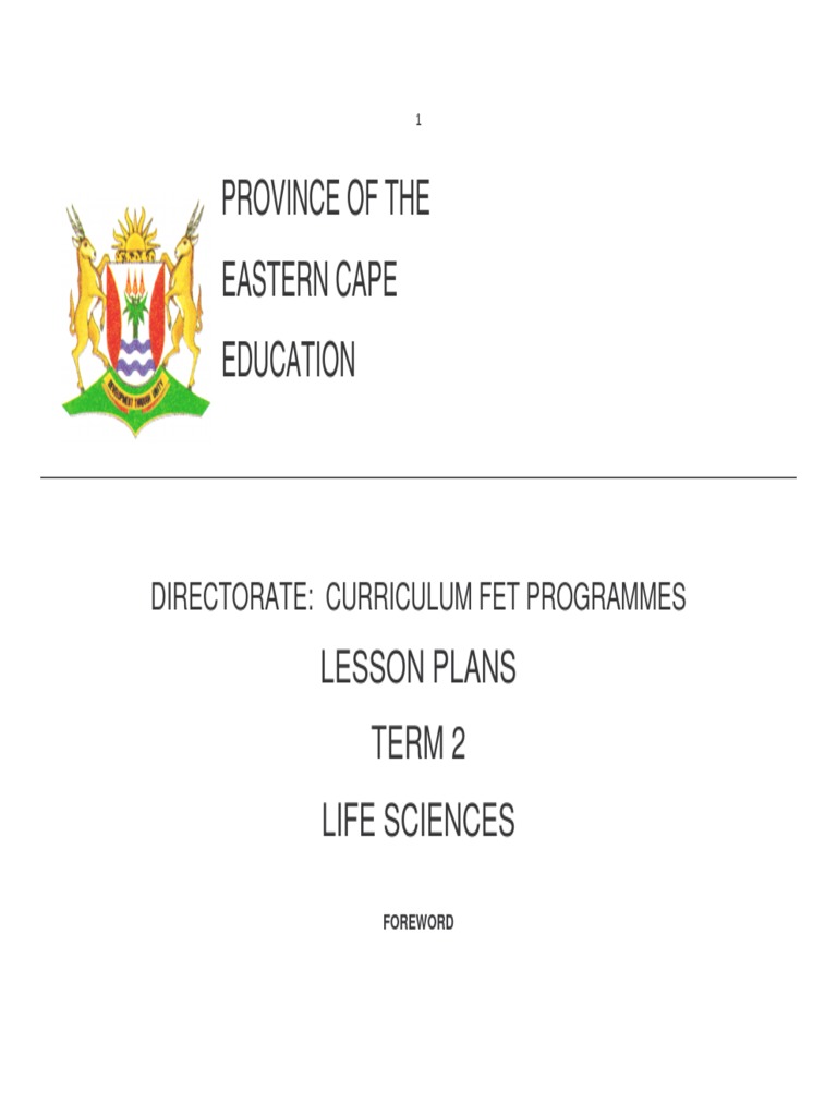 Grade 11 Life Sciences Term 2 Plans | PDF | Lesson Plan | Curriculum