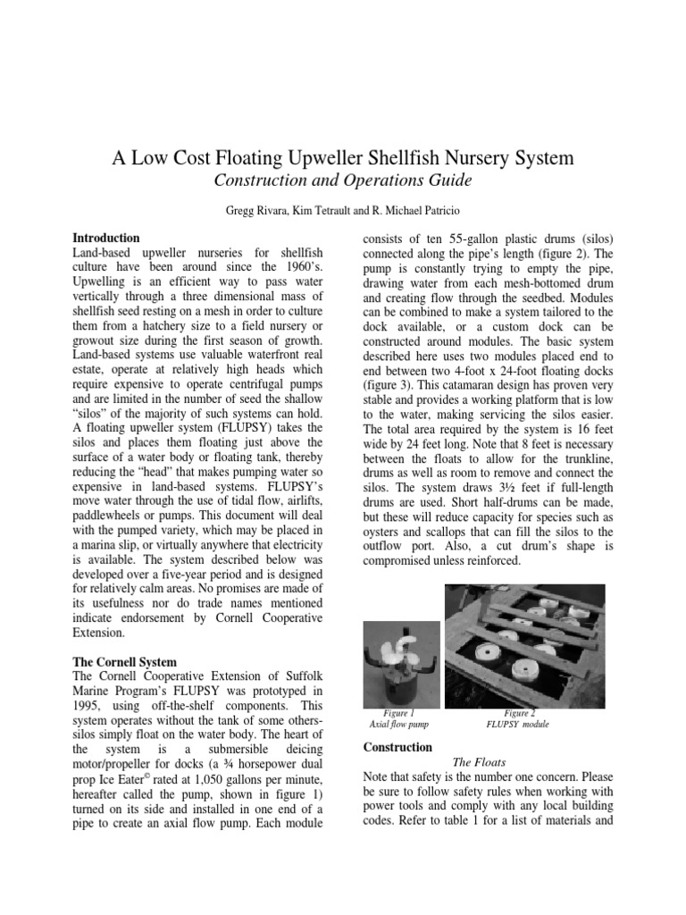 A Low Cost Floating Upweller Shellfish Nursery System | PDF | Pipe ...
