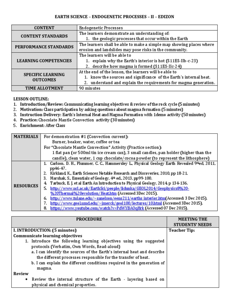 03 Earth Science k12 | PDF | Mantle (Geology) | Magma