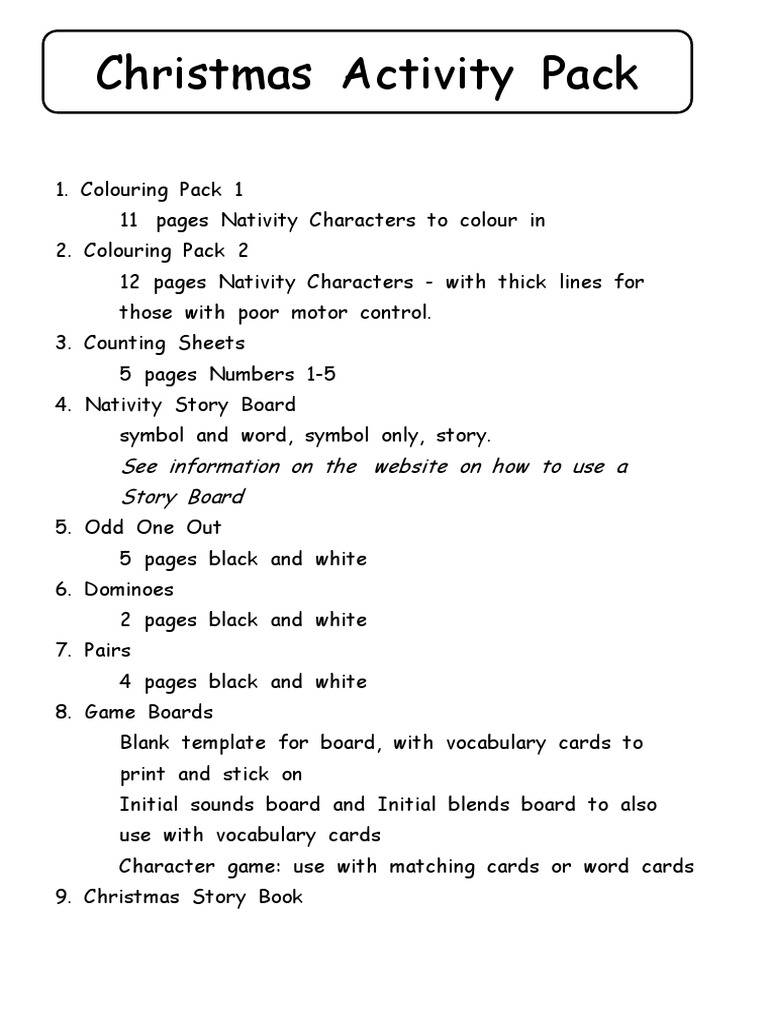 Christmas Activity Pack PDF | PDF | Nativity Of Jesus | Christmas