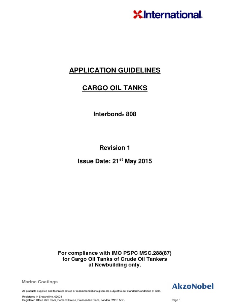 Interbond 808 - Cargo Oil Tanks PDF | PDF | Paint | Ventilation (Architecture)