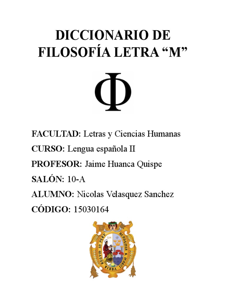 Diccionario de Filosofía Letra M | PDF | Monismo | marxismo