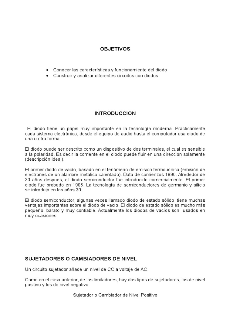 Pre-Informe Laboratorio de Electronica Analogica | PDF | Rectificador | Diodo