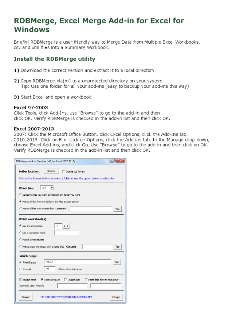 2 RDBMerge | PDF | Microsoft Excel | Worksheet