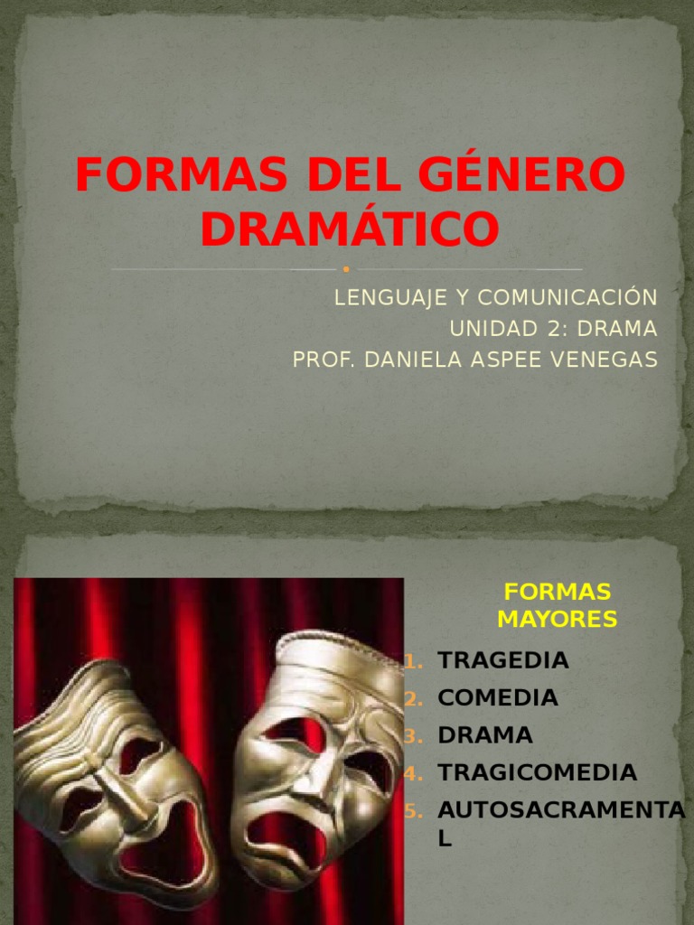 Formas Del Género Dramático | PDF | Tragedia | Comedia