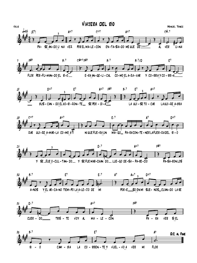 PARTITURA Viajera Del Rio | PDF