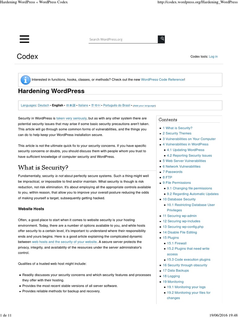 Hardening WordPress WordPress Codex | PDF | Word Press | File Transfer Protocol