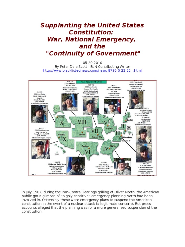 Emergency COG! Supplanting The US Constitution | PDF | National ...