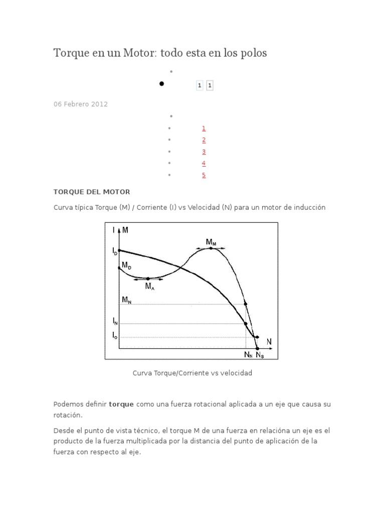 Torque en Un Motor | PDF | Esfuerzo de torsión | Ingeniería mecánica